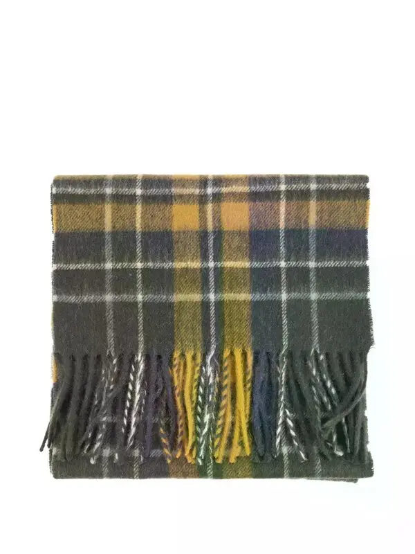 Barbour Tartan-pattern Fringed Scarf