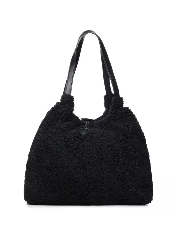 V°73 Ski Glam Embroidered Teddy-effect Shoulder Bag - Black