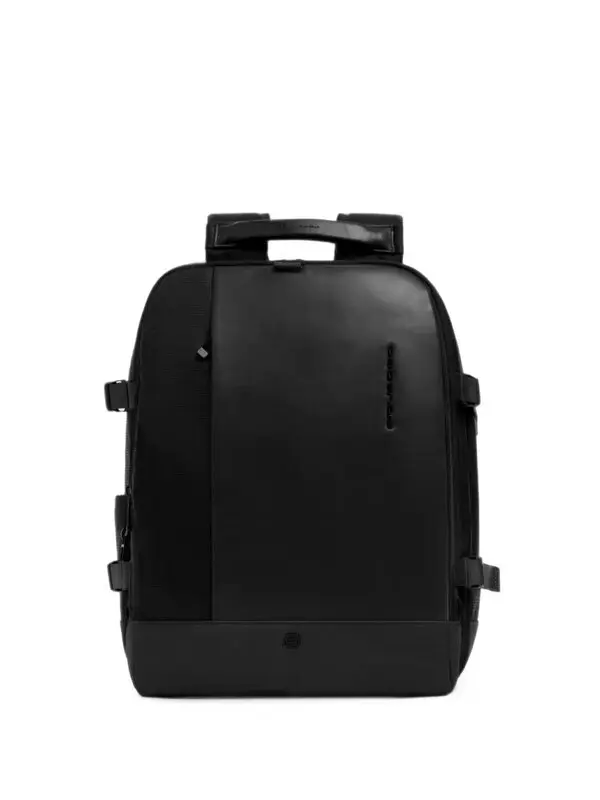 PIQUADRO Logo-embossed Expandable Backpack - Black