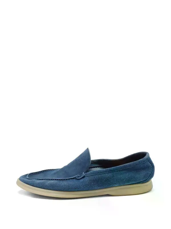 Loro Piana Summer Walk Suede Loafers - Blue