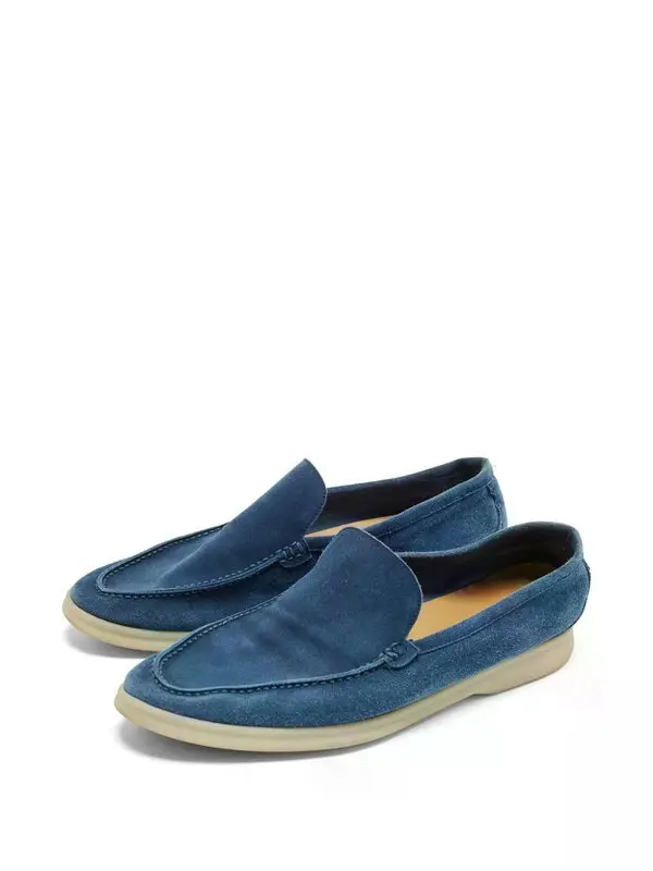 Loro Piana Summer Walk Suede Loafers - Blue