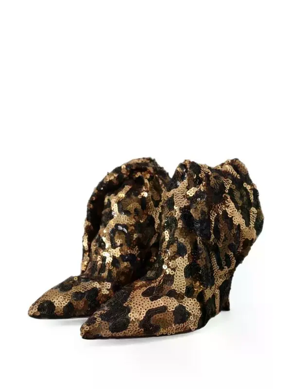 Dolce & Gabbana Leopard-print Sequin-embellished Ankle Boots