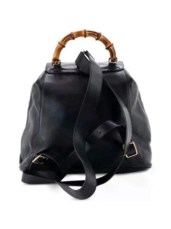 Gucci Vintage Bamboo Leather Medium Backpack