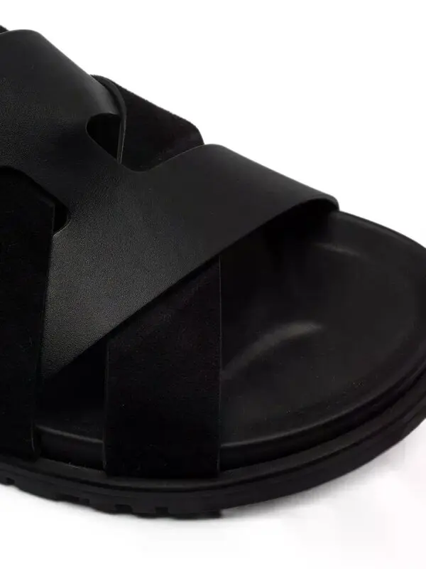 Hermès Kazimir Leather Suede Sandals