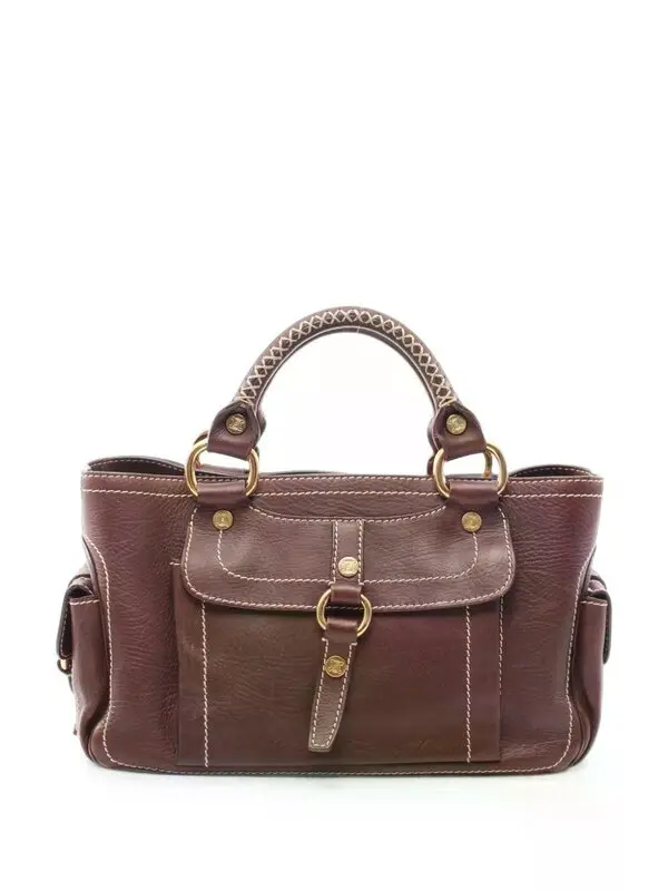 Celine 2000s Boogie Leather Tote Bag - Brown