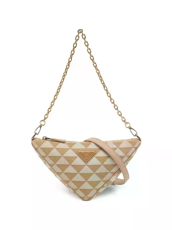 Prada Triangle Symbole Logo-plaque Shoulder Bag - Neutrals