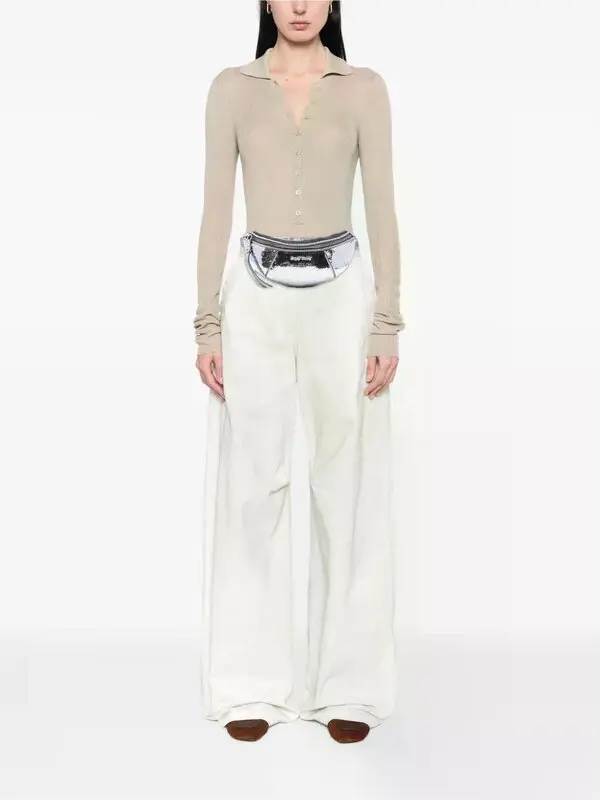 Miu Miu 2010-2026 Metallic Calfskin Sequin Embellished Belt Bag