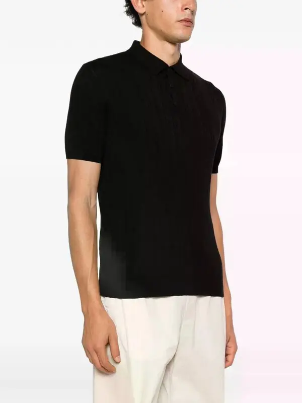 DIKTAT Ribbed-knit Polo Shirt