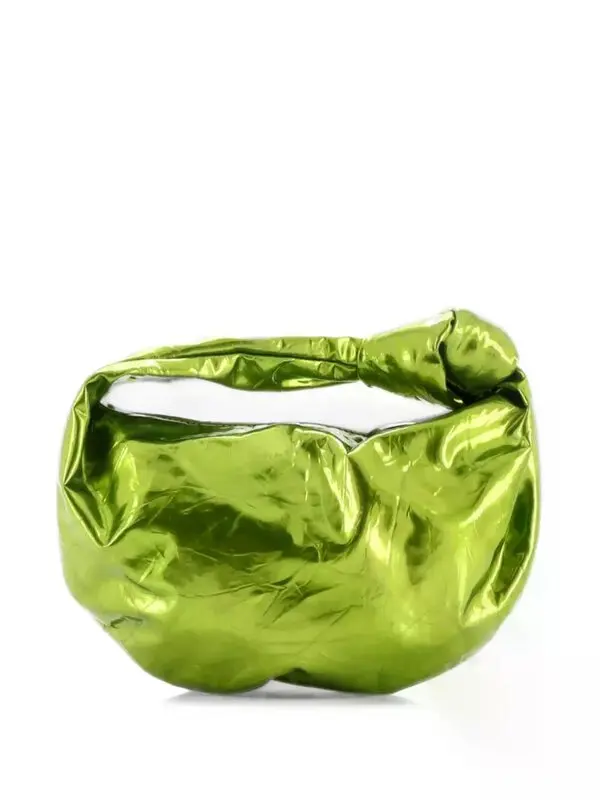 Bottega Veneta Bv Jodie Crinkled Leather Mini Hobo Bag - Green