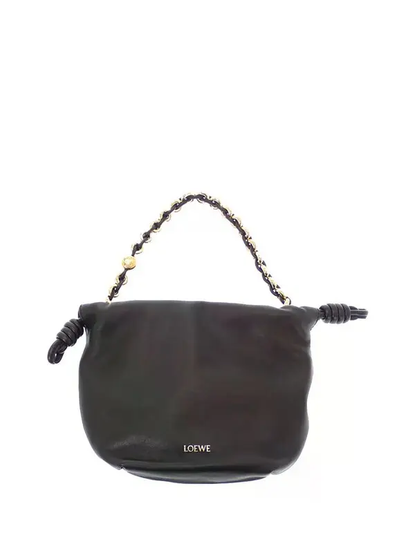 Loewe 2010-2026 Medium Mellow Nappa Lambskin Flamenco Purse Satchel - Black