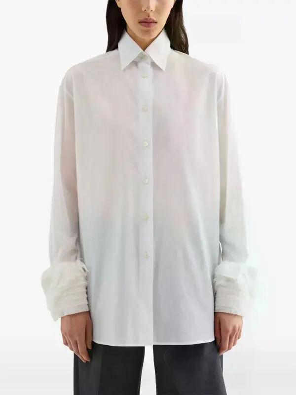 JIL SANDER Cotton Muslin Shirt - White