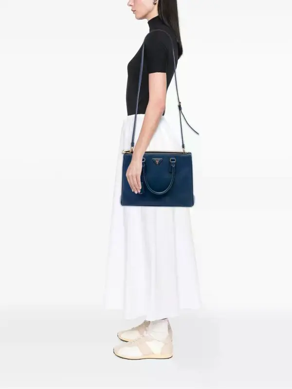 Prada 2010-2026 Medium Saffiano Lux Galleria Double Zip Satchel