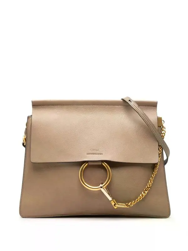 Chloé 2002-2026 Medium Leather Faye Crossbody Bag - Brown