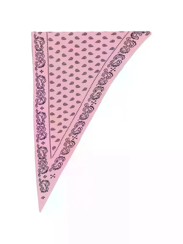 Guest In Residence Paisley-print Knitted Scarf - Blue