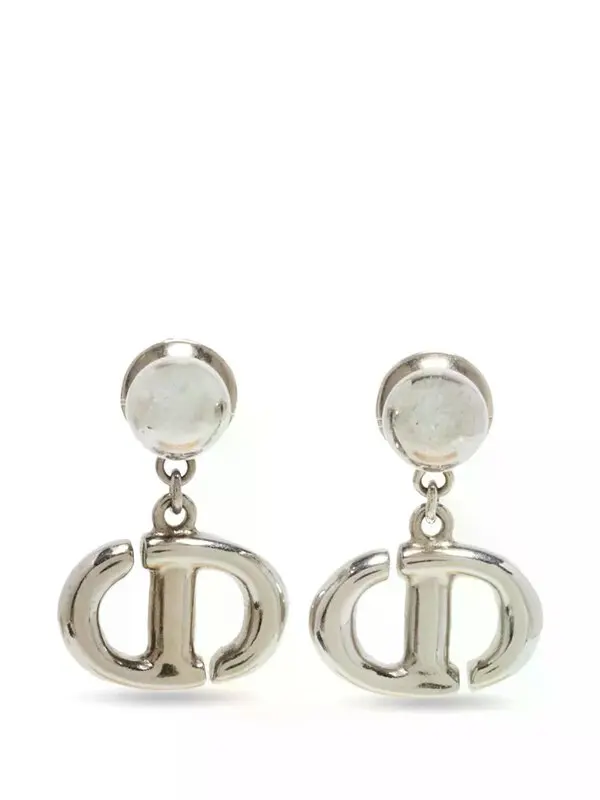 Dior Cd Navy Drop Earrings