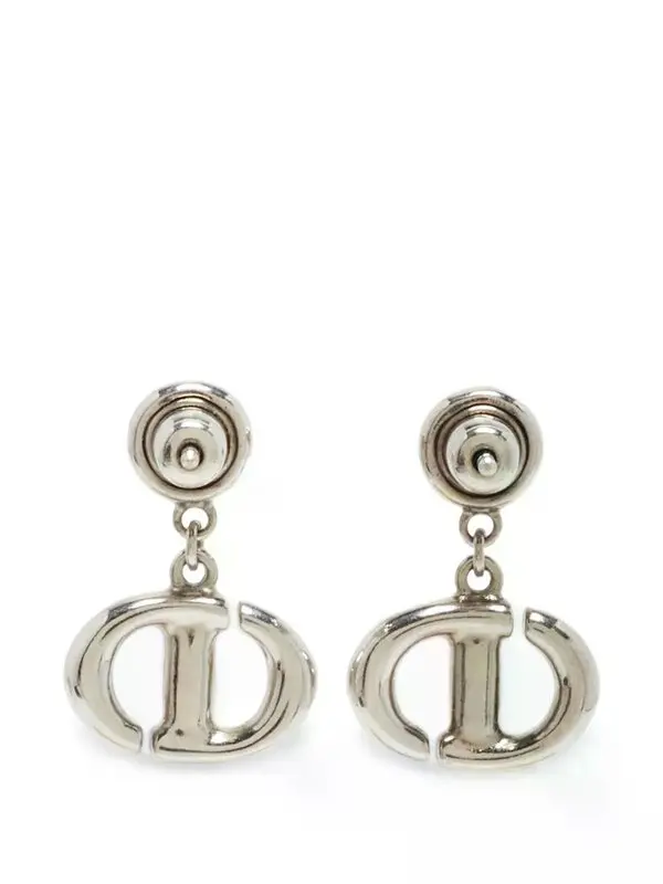 Dior Cd Navy Drop Earrings