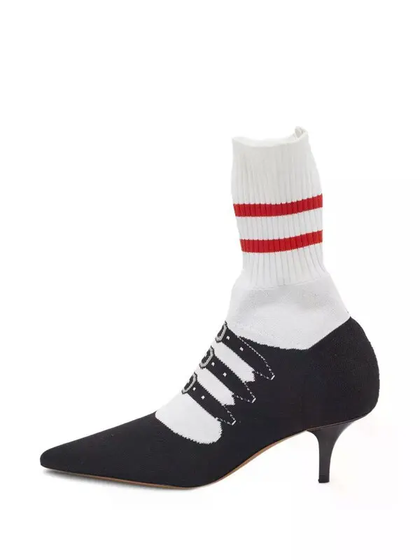 Marni Knit Pointed Toe Ankle Boots - Black