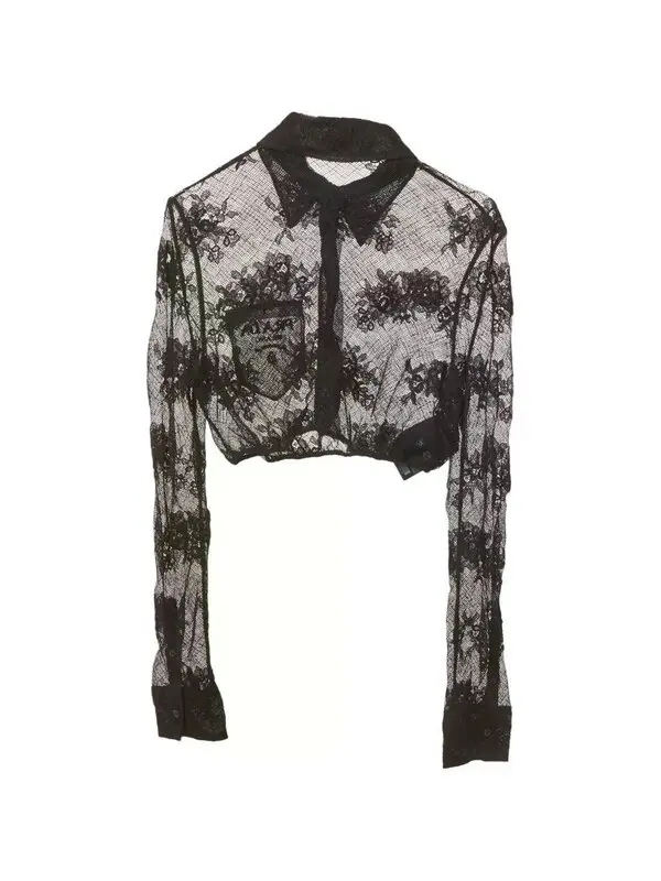 Prada Floral Lace Cropped Top
