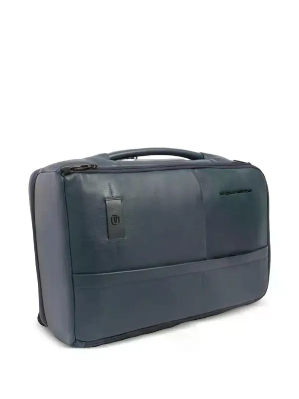 PIQUADRO Expandable Logo-plaque Leather Backpack