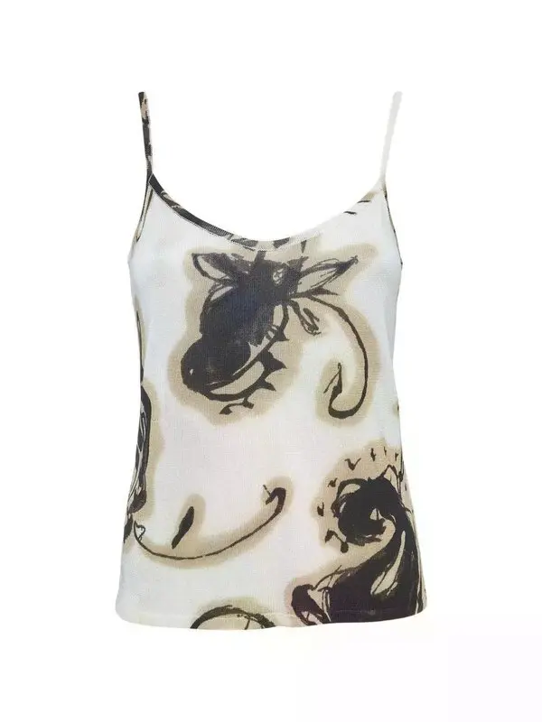 Dior Abstract-print Knitted Camisole Top And Cardigan Set