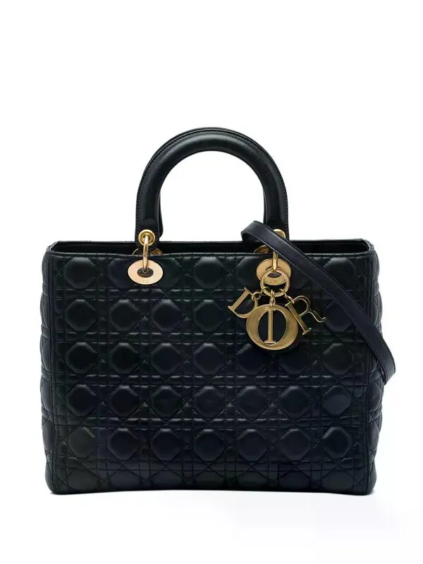 Dior 2012 Large Lambskin Cannage Lady Satchel