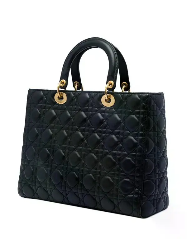 Dior 2012 Large Lambskin Cannage Lady Satchel