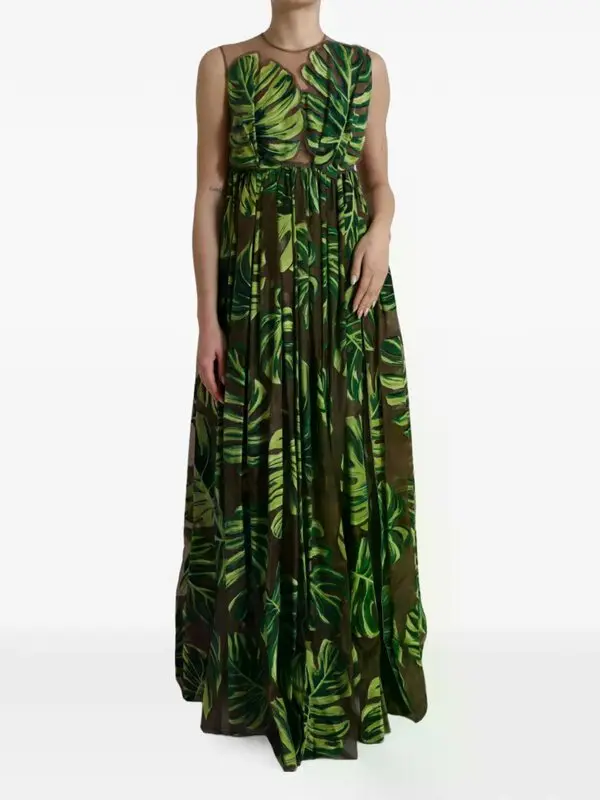 Dolce & Gabbana Leaf-print Maxi Dress