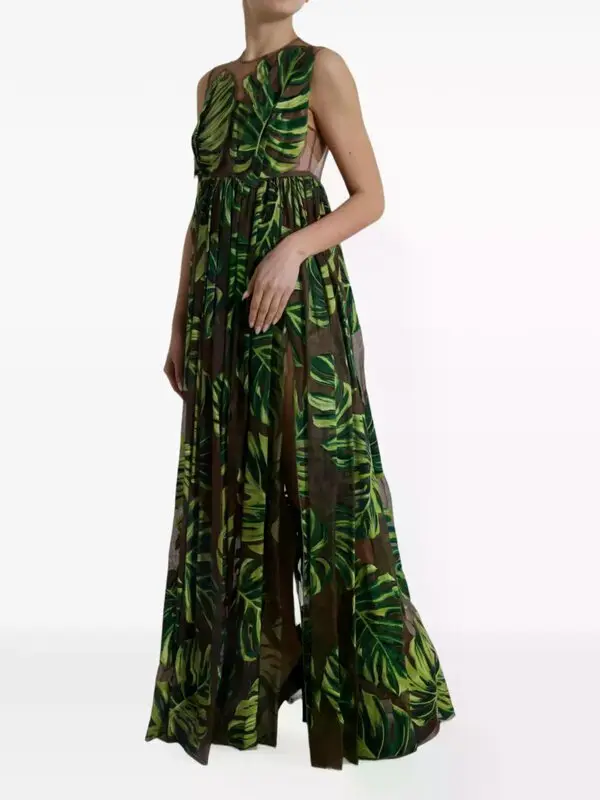 Dolce & Gabbana Leaf-print Maxi Dress
