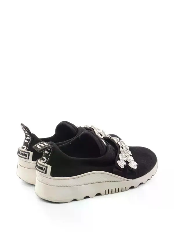 Miu Miu 2000s Bijou Slip-on Sneakers - Black