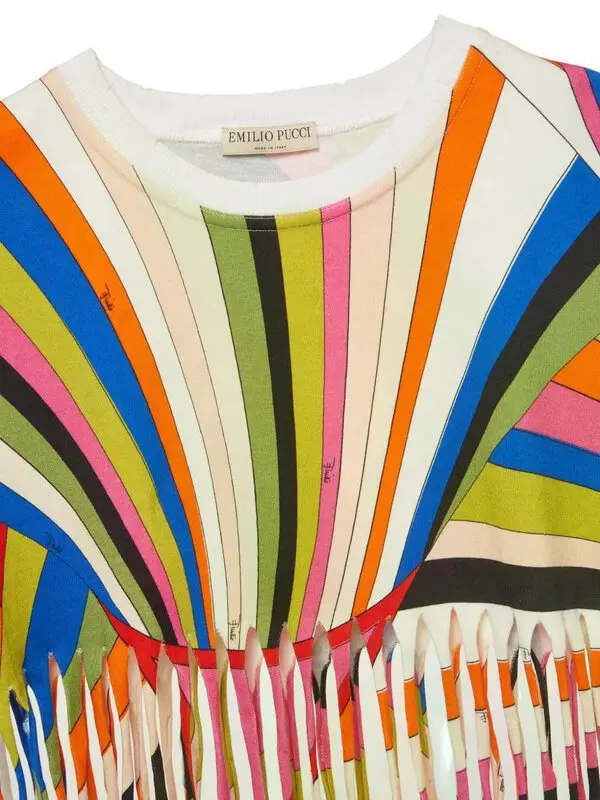 Emilio Pucci Iride-print Fringe-trim Top