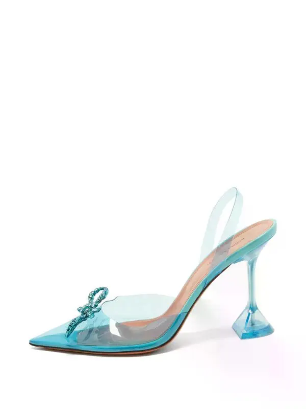 Amina Muaddi Rosie Embellished Slingback Pumps - Blue