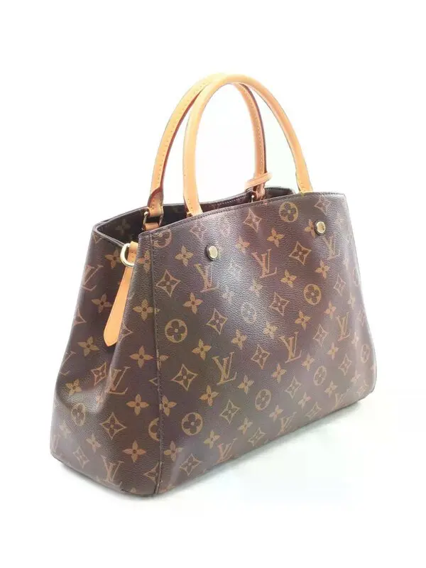 LOUIS VUITTON 2015 Mm Montaigne Monogram Canvas Tote Bag - Brown
