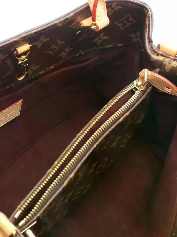LOUIS VUITTON 2015 Mm Montaigne Monogram Canvas Tote Bag - Brown
