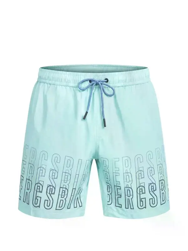 BIKKEMBERGS Logo-print Drawstring Swim Shorts - Blue