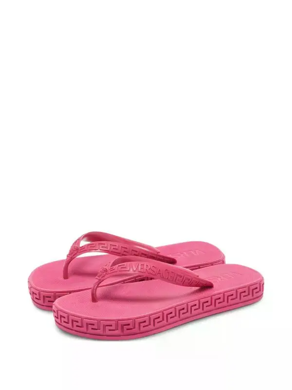 Versace Greca Thong Slides - Pink
