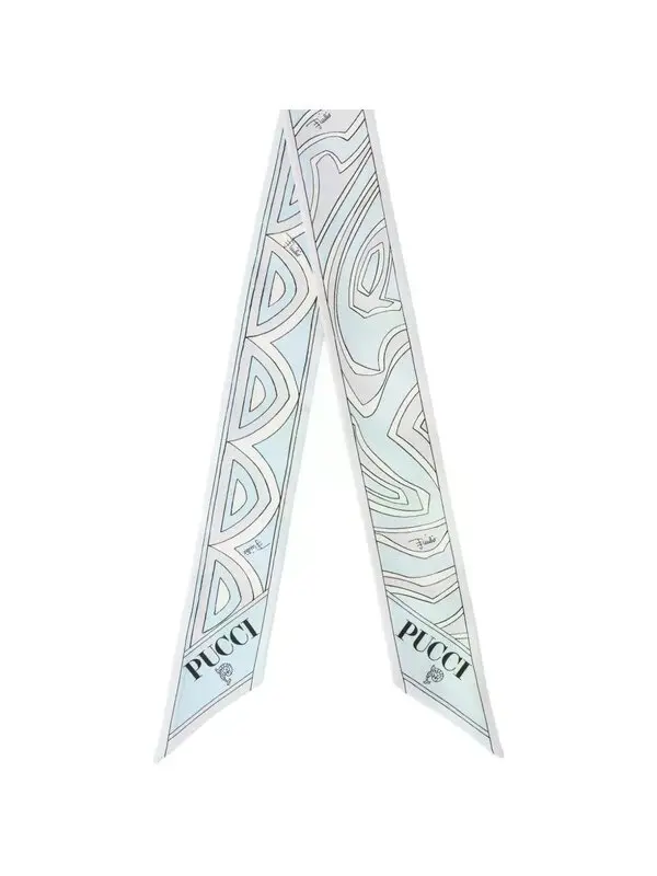 Emilio Pucci Mixed-print Bandeau Scarf - Blue