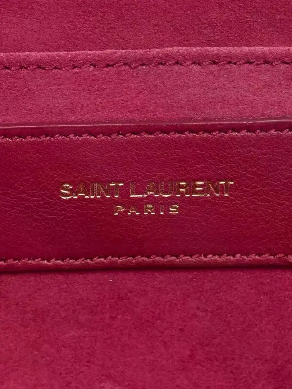 Saint Laurent Ligne Y Logo-plaque Clutch Bag - Pink
