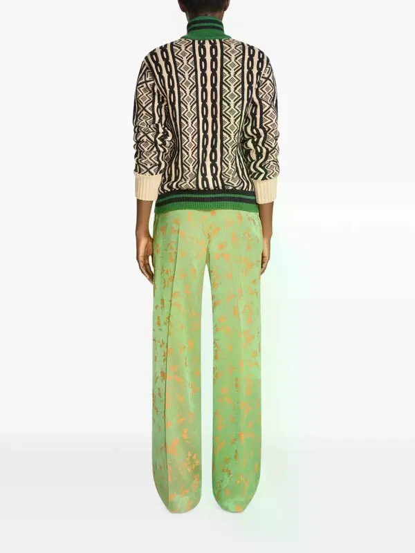 Dries Van Noten Geometric-pattern Zip-up Cardigan