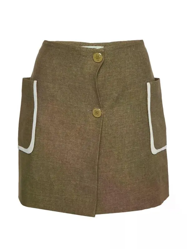 Fendi Button-front Mini Skirt