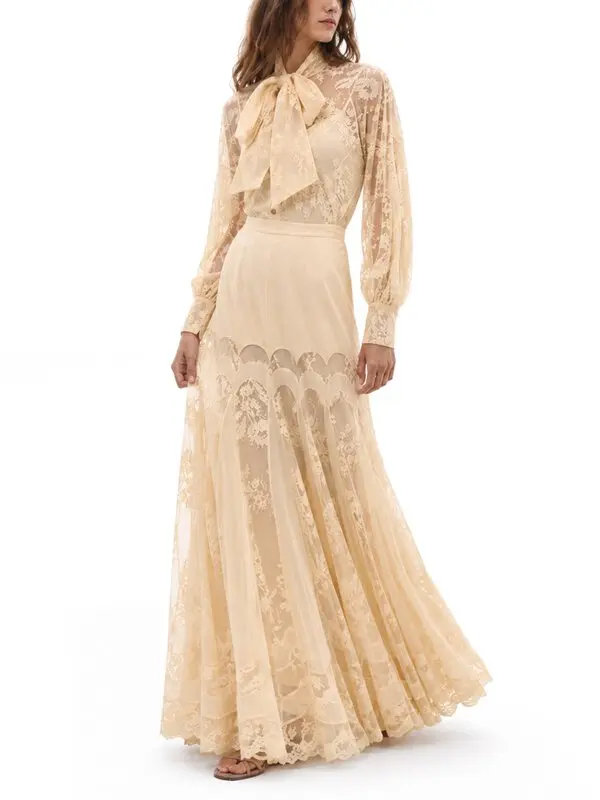Zimmermann Blusa In Pizzo Con Lavallière Valiant