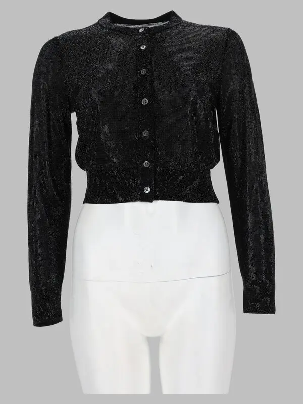 Alexander Wang Cardigan Cropped Con Perline Trasparenti