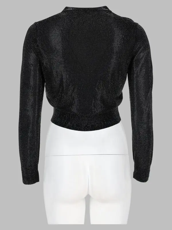 Alexander Wang Cardigan Cropped Con Perline Trasparenti
