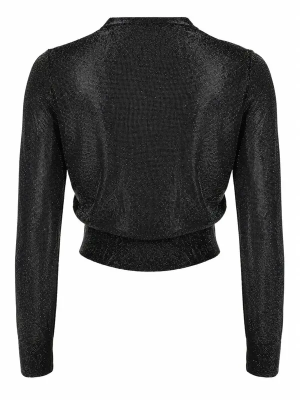 Alexander Wang Cardigan Cropped Con Perline Trasparenti