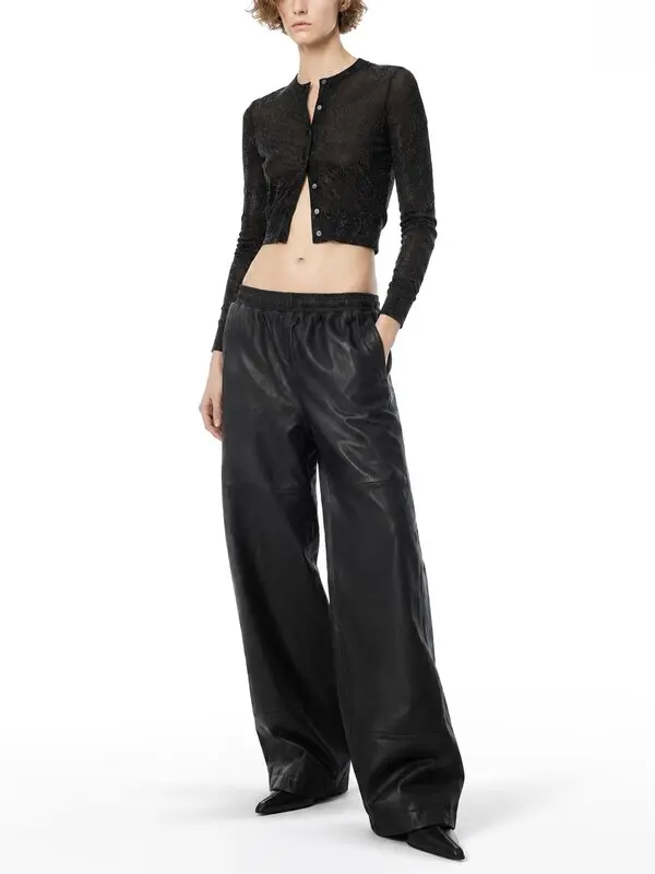 Alexander Wang Cardigan Cropped Con Perline Trasparenti