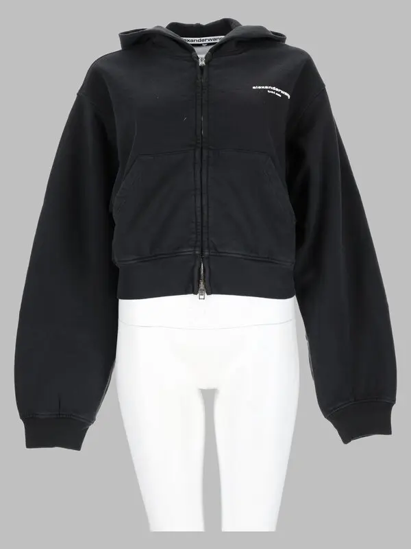 Alexander Wang Felpa Con Cappuccio E Zip Con Logo