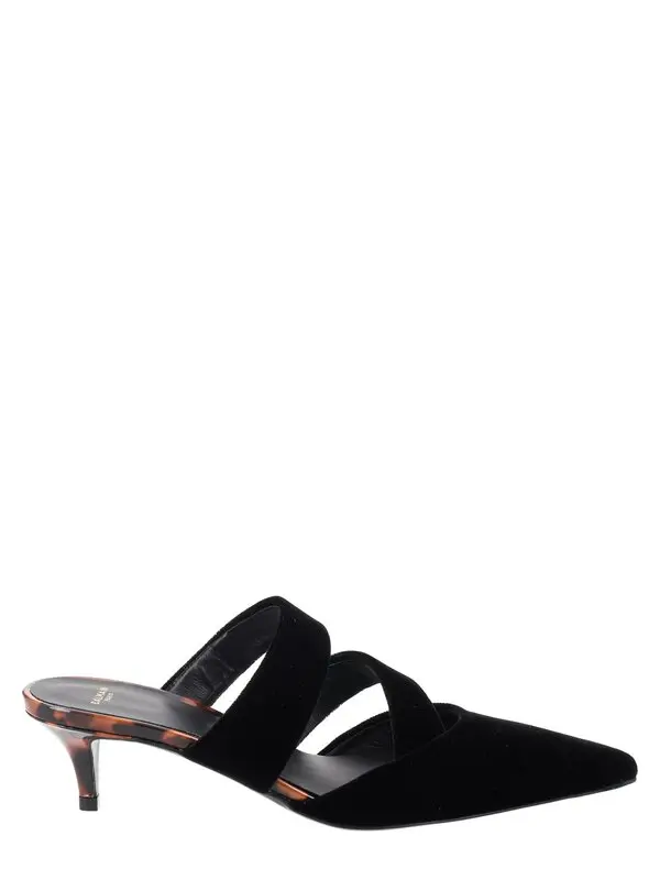 Balmain Mule In Pelle Con Tacco - Black