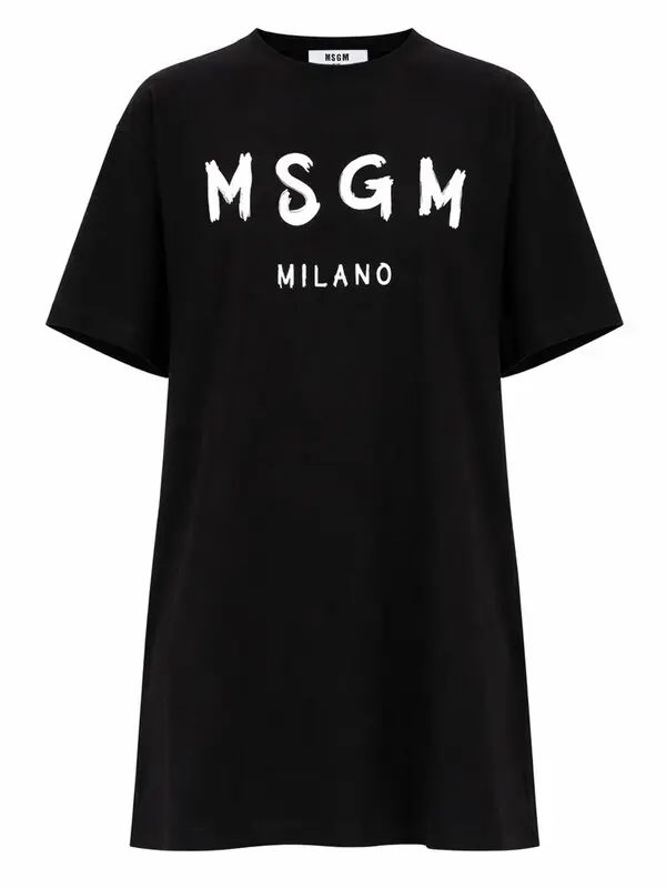 MSGM Abito Con Logo Pennellato