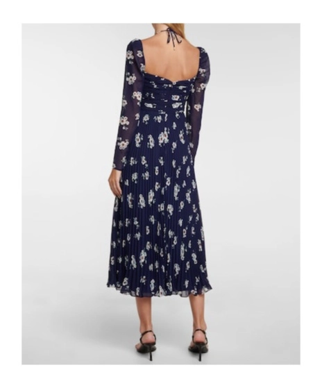 SELF-PORTRAIT Cutout Chiffon Midi Dress