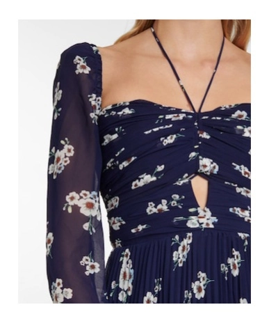 SELF-PORTRAIT Cutout Chiffon Midi Dress