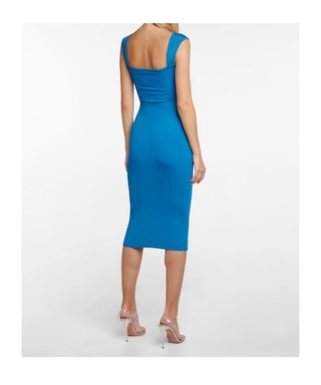 SELF-PORTRAIT Ribbed-knit Midi Dress